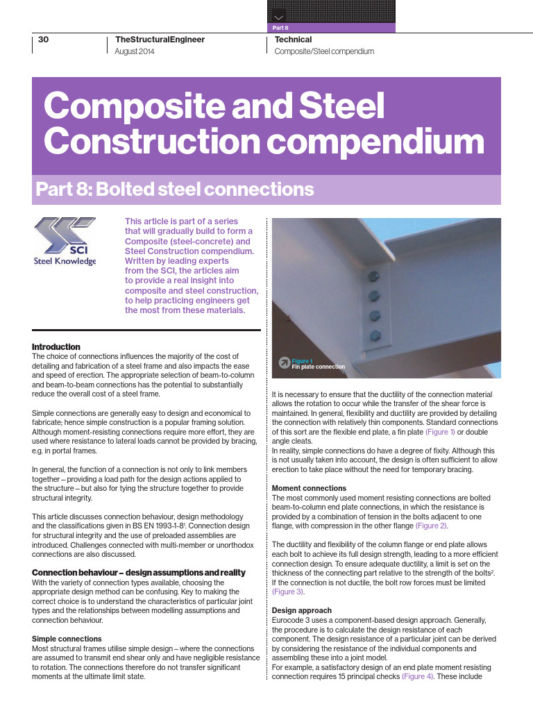 Composite and Steel Construction Compendium. Part 8: Bolted Steel ...