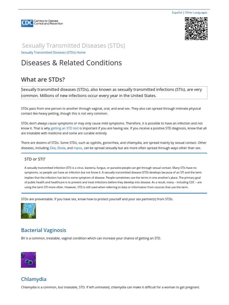 CDC - STD Diseases & Related Conditions | PDF | Sexually Transmitted Infection | Clinical Medicine