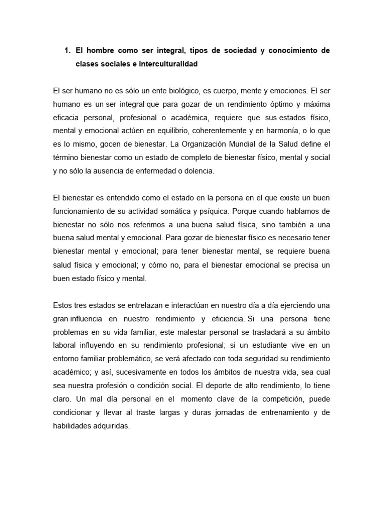 El Hombre Como Ser Integral | PDF | Sociedad | Enfermería