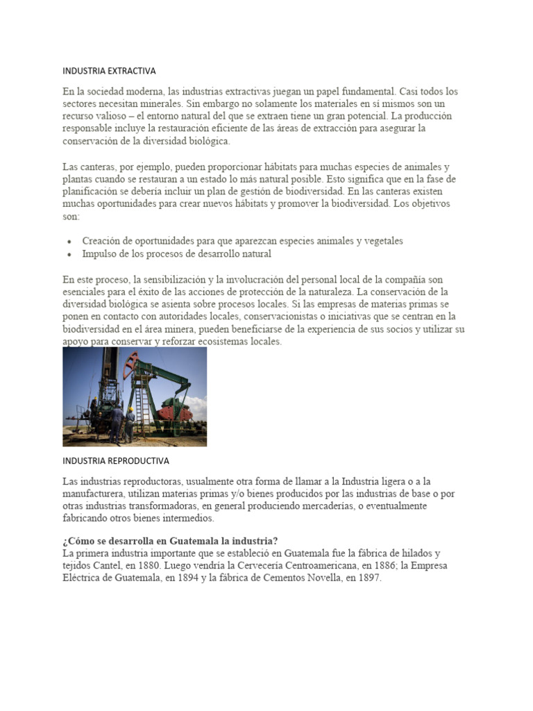 Actividades de la Industria Extractiva | PDF | Minería | Biodiversidad