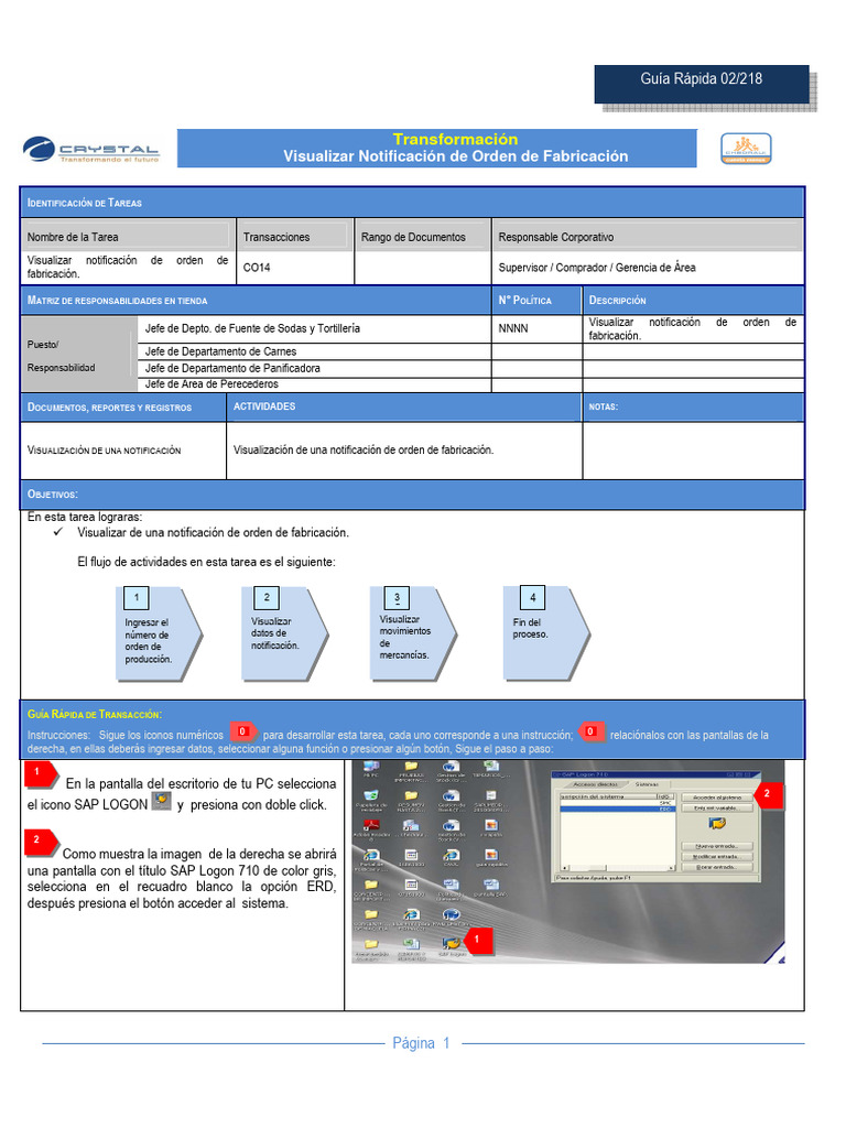 Visualización de Orden de Fabricación CO14 | PDF | Informática | Software