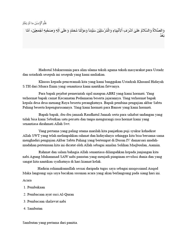 Ceramah Sabtu Pahing | PDF