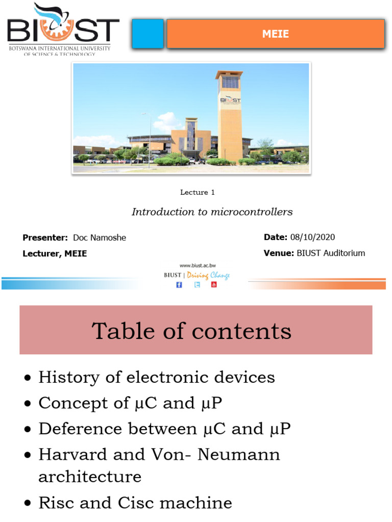 introductionMicrocontrollers08 (1) | PDF | Central Processing Unit | Microcontroller