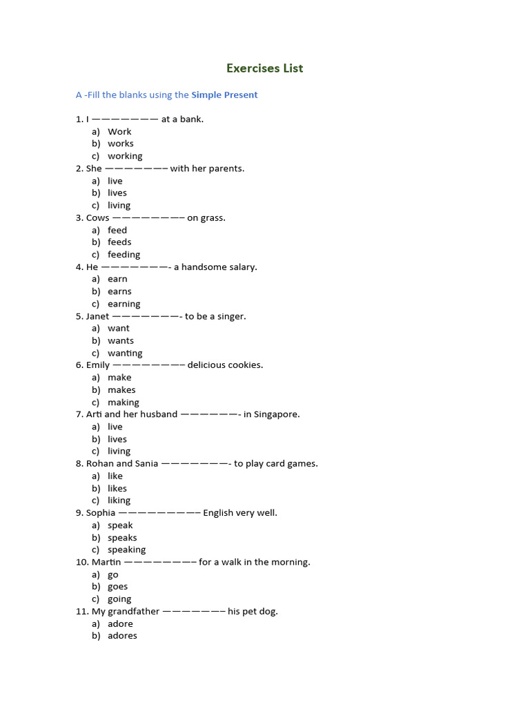 Exercises List - 1 | PDF