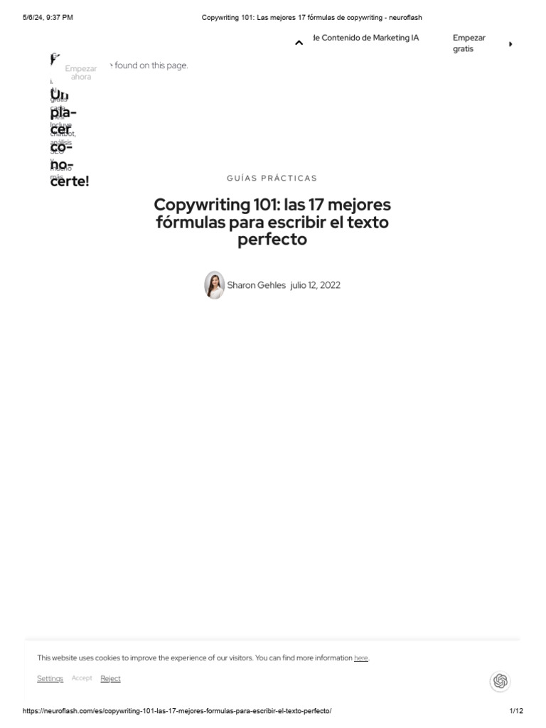 Copywriting 101 - Las Mejores 17 Fórmulas de Copywriting - Neuroflash | PDF | Redaccion ...