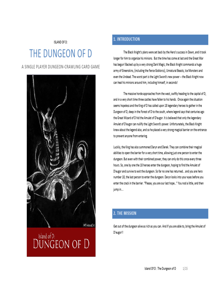The Dungeon of D Manual | PDF