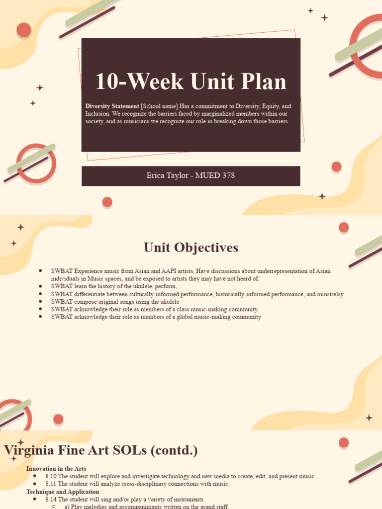 10-week unit plan | PDF | Rhythm | Creativity