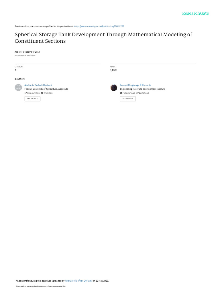 Spherical Tank Design Simplified | PDF | Sphere | Welding