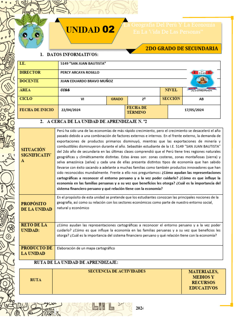 2º Ab Unidad 2 CCSS - 2024 - Juan Bravo | PDF | Aprendizaje | Business
