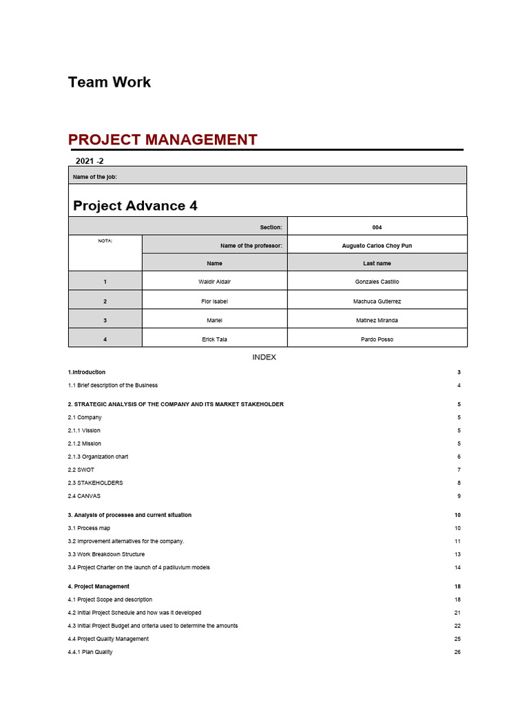 Project Advance 4 - Final | Download Free PDF | Project Management ...
