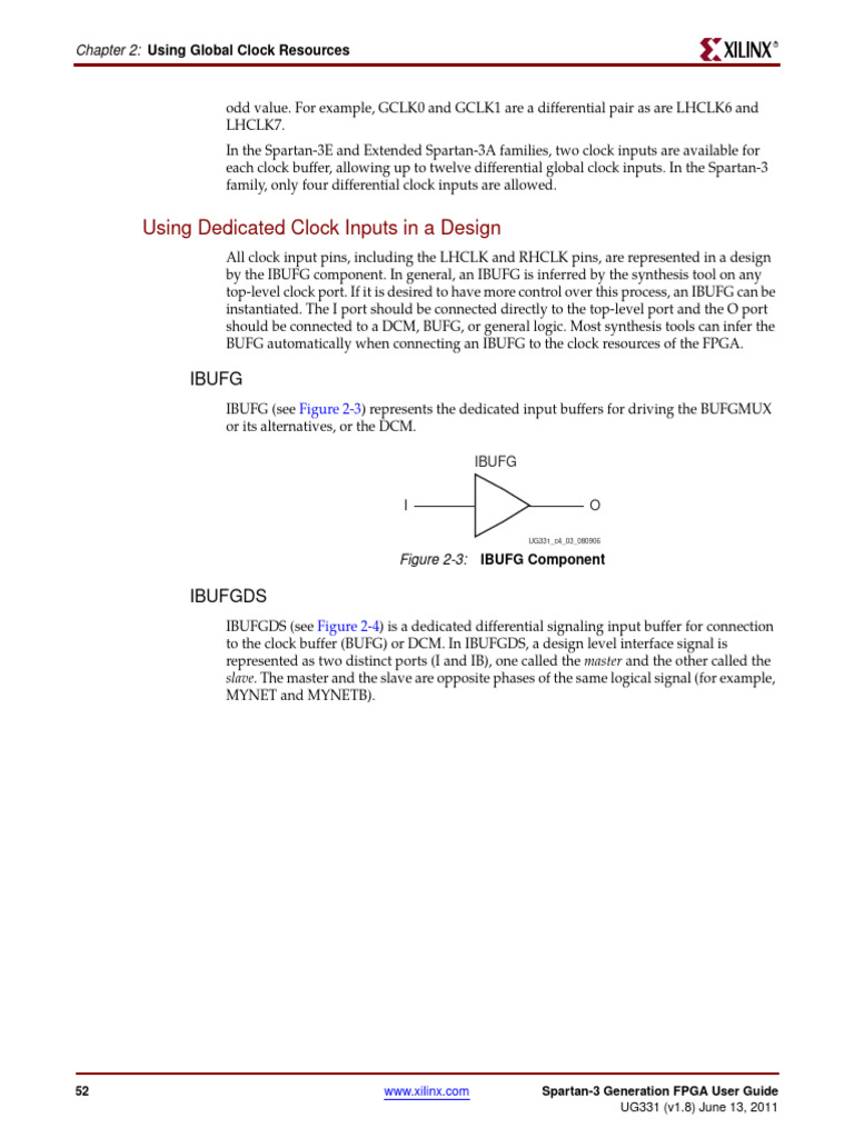 Using Dedicated Clock Inputs in A Design: Ibufg | PDF | Field Programmable Gate Array ...