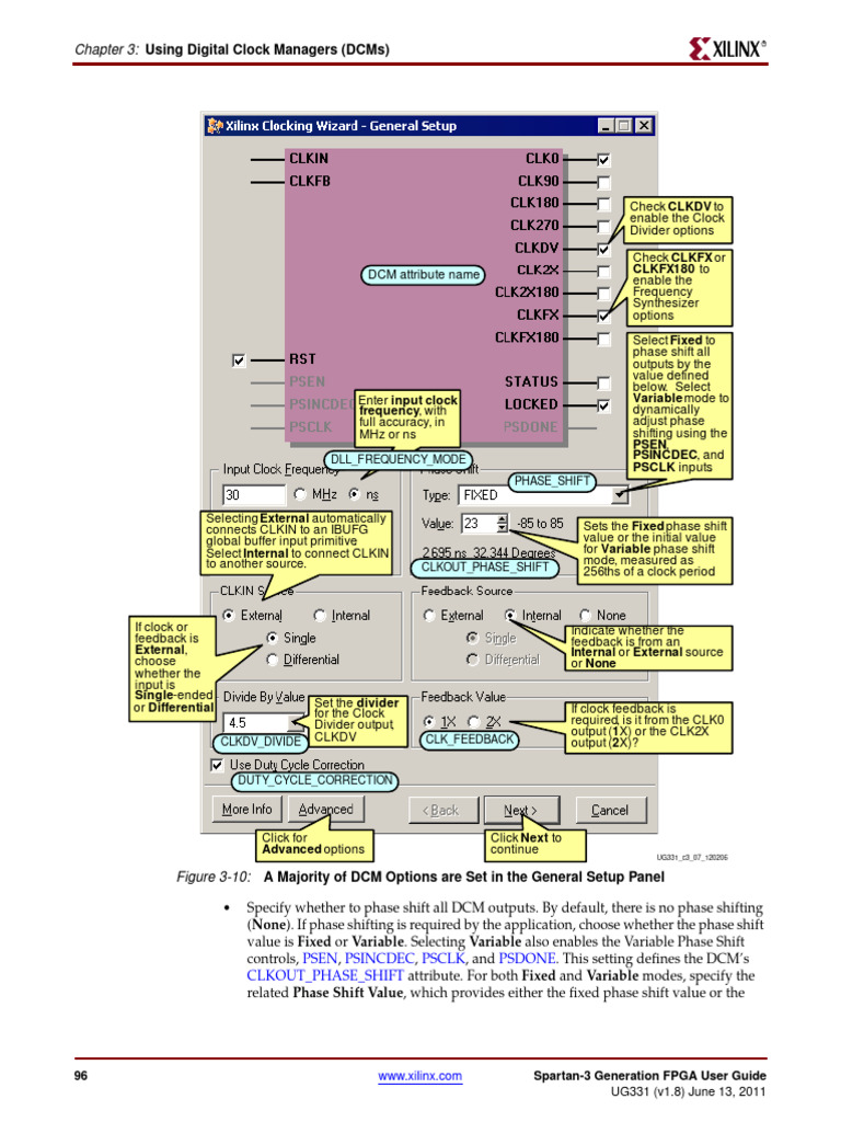 Chapter 3: Using Digital Clock Managers (DCMS) : Clkfx180 To | PDF | Phase (Waves) | Feedback