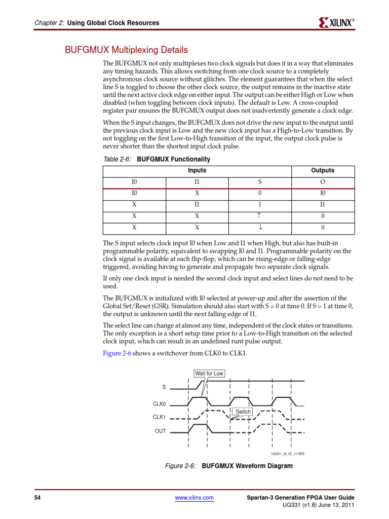 BUFGMUX Multiplexing Details: Chapter 2: Using Global Clock Resources ...