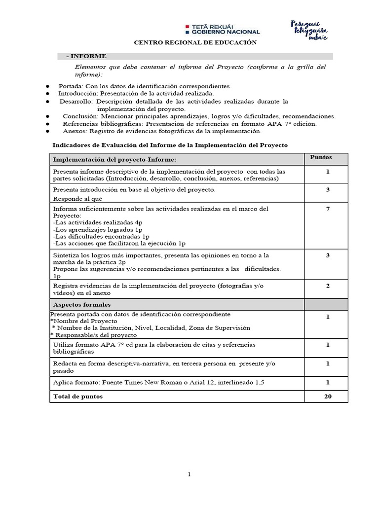guia para la elaboración de INFORME | PDF