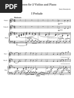 Shostakovich 5 Pieces For 2 Violins and Piano - 01 Violin 1 | PDF | Tempo | Musical Forms