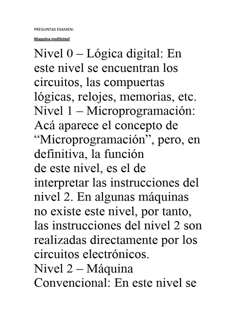 PREGUNTAS EXAMEN Info 2 | PDF | Lenguaje ensamblador | Lenguaje de programación