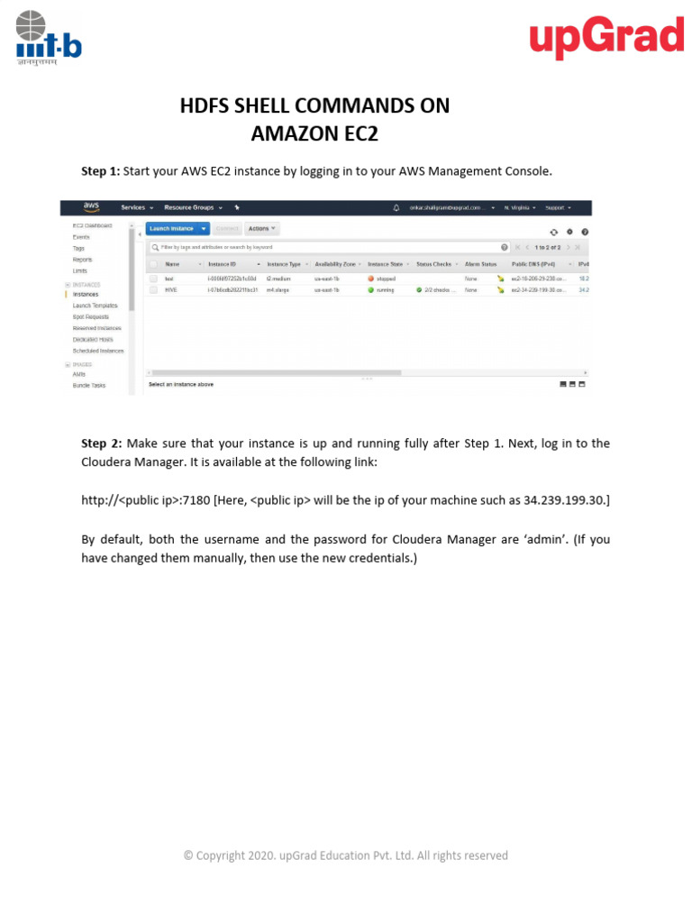 HDFS Shell Commands On AWS | PDF | Apache Hadoop | File System HDFS Shell Commands On AWS | PDF | Apache Hadoop | File System