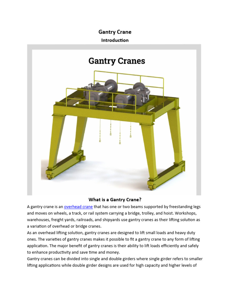 Gantry Crane | PDF | Crane (Machine) | Warehouse