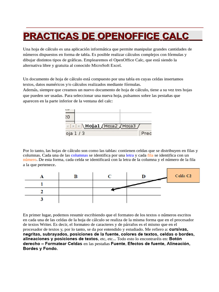 Practica 01 Calc | PDF | Hoja de cálculo | Software