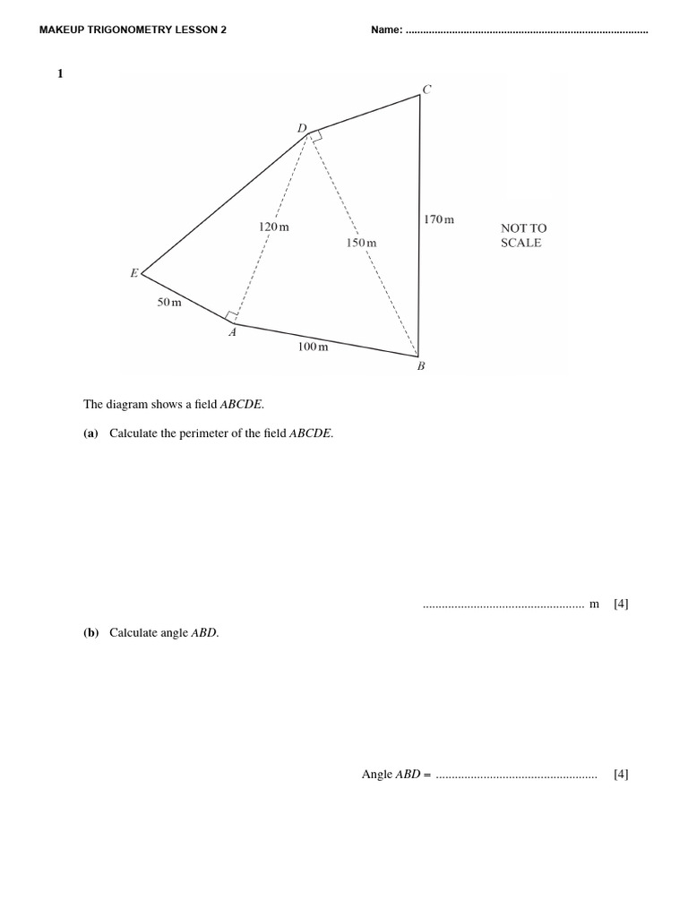 Trigonometry Test 3 Igcse Level | PDF