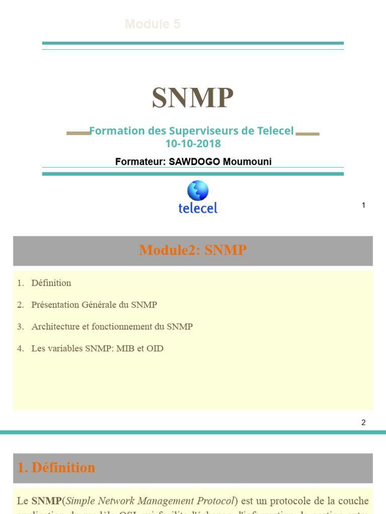 Module 5 SNMP - Octobre 2018 | PDF | Client–serveur | Informatique