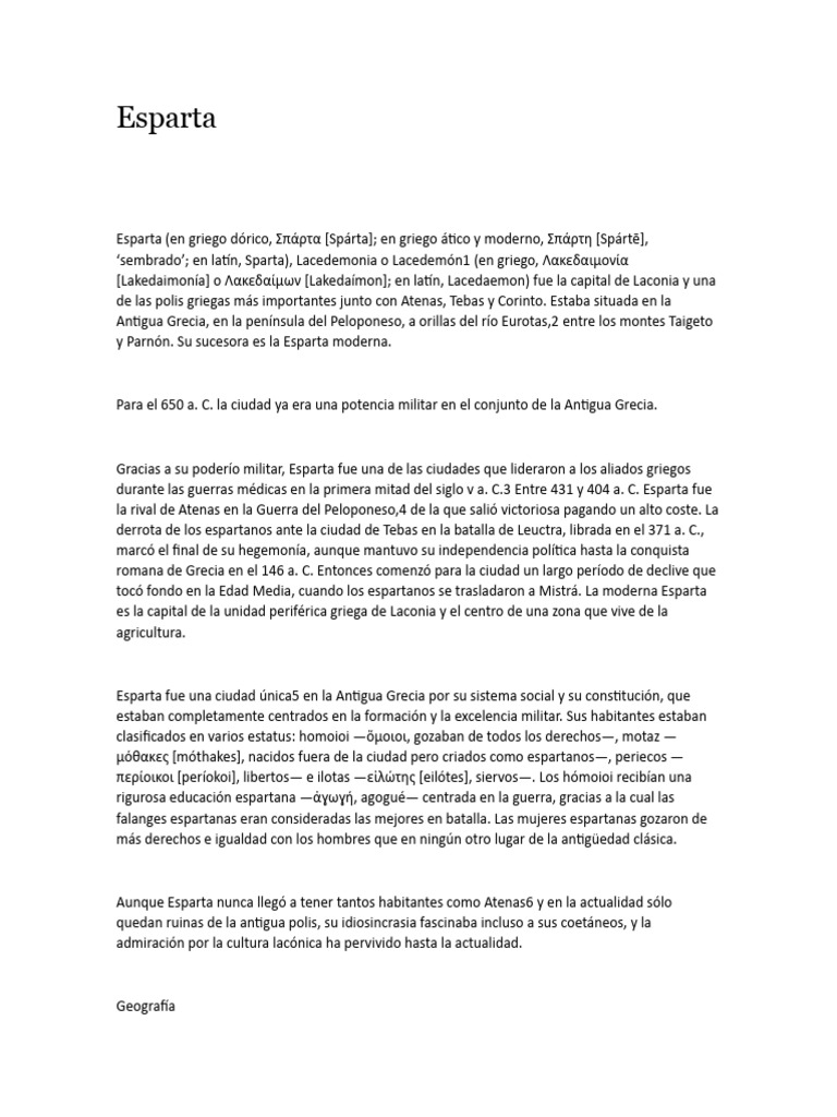 Esparta | PDF | Esparta | Antigua Grecia