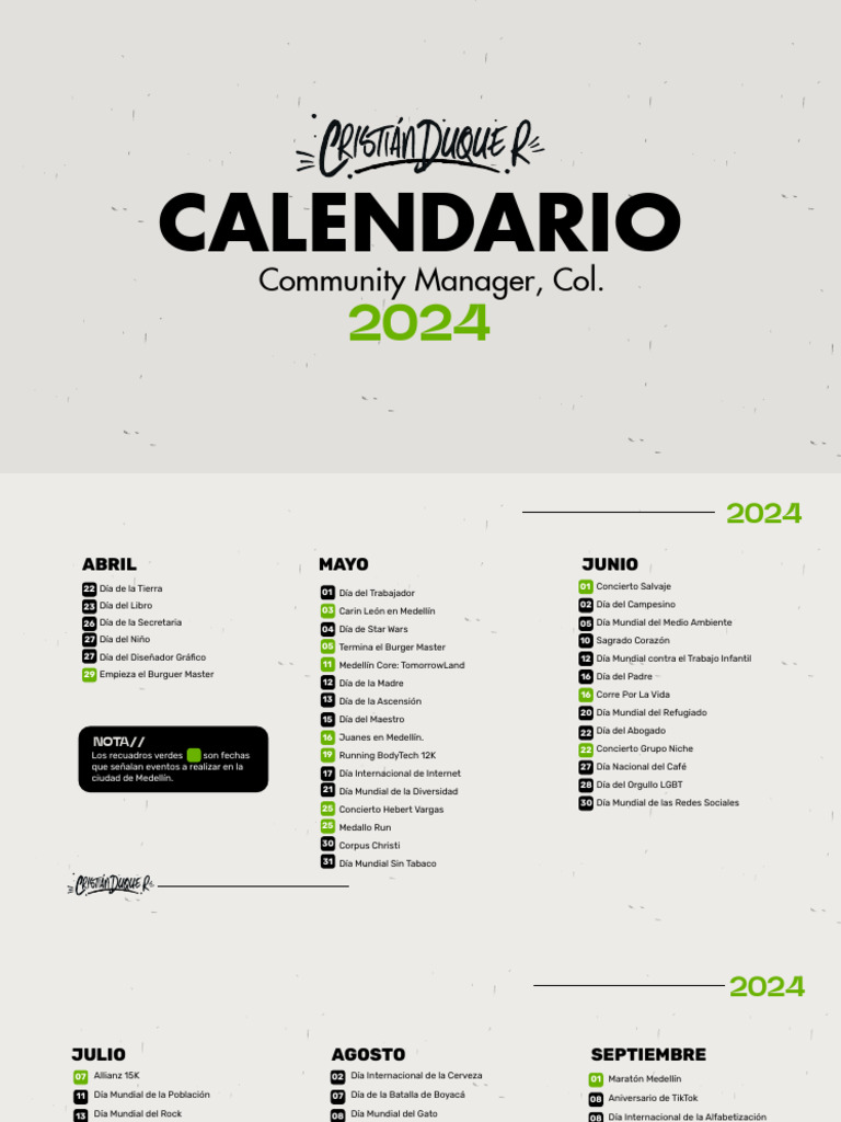 Calendario Comunity Manager 2024 | PDF | Observancias