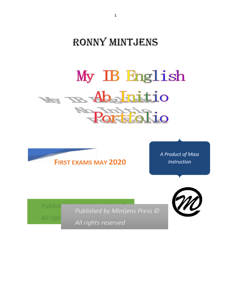 English Ab Initio Portfolio - Sample | PDF | Reading Comprehension | English Language