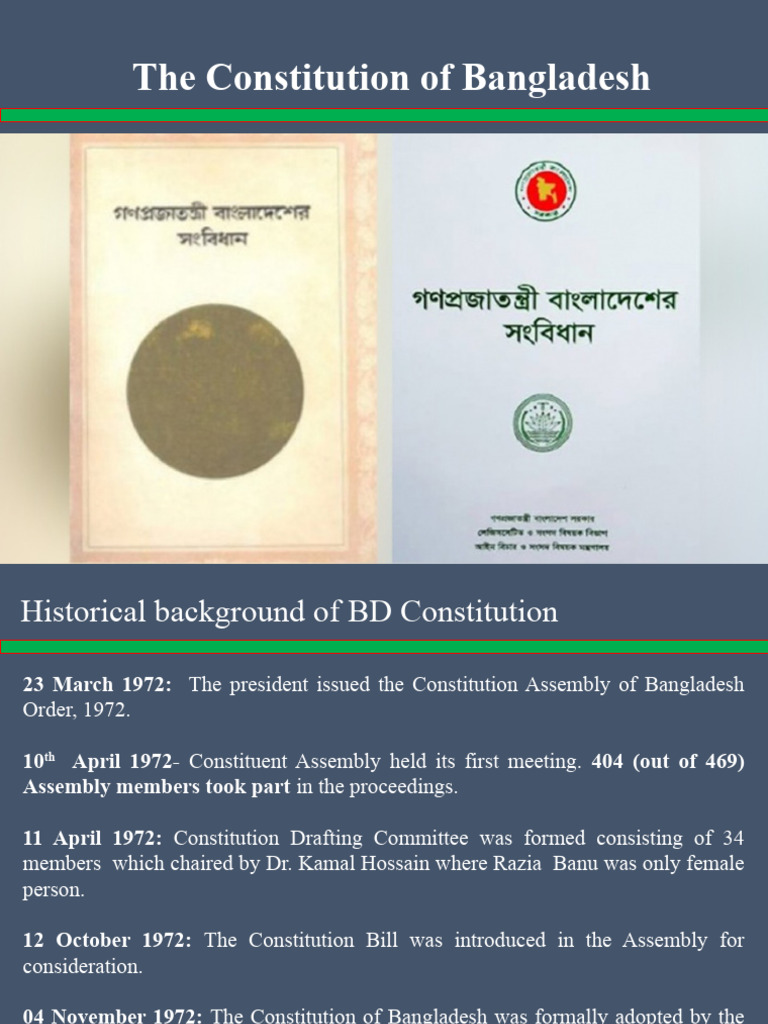 Class 20 & 21 (Constitution of Bangladesh) | PDF | Constitution | Political Charters