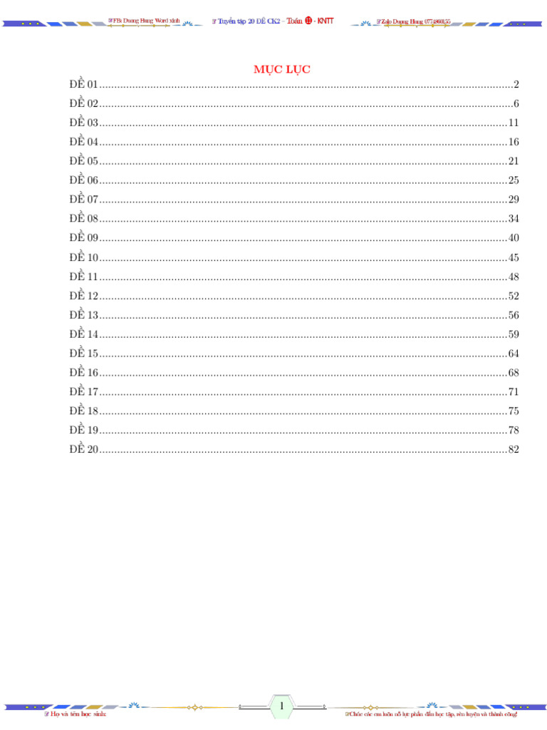 20 de Ren Luyen Ck2 Toán 11 KNTT Hs | PDF