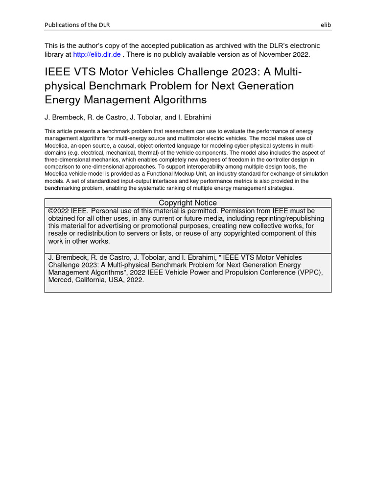 IEEE MVC 2023 Final 20221125 CopyrightAccepted | PDF | Friction | Electric Motor