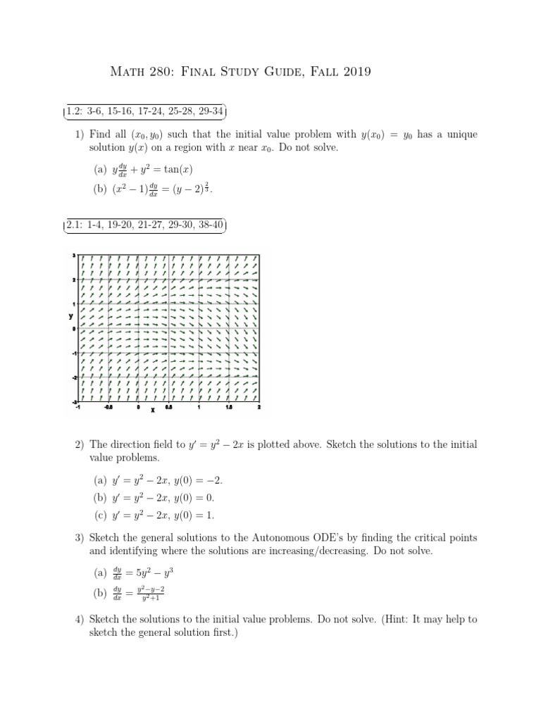 Math 280 Final Guide (2019) - Smith | PDF | Damping | Mathematical Objects