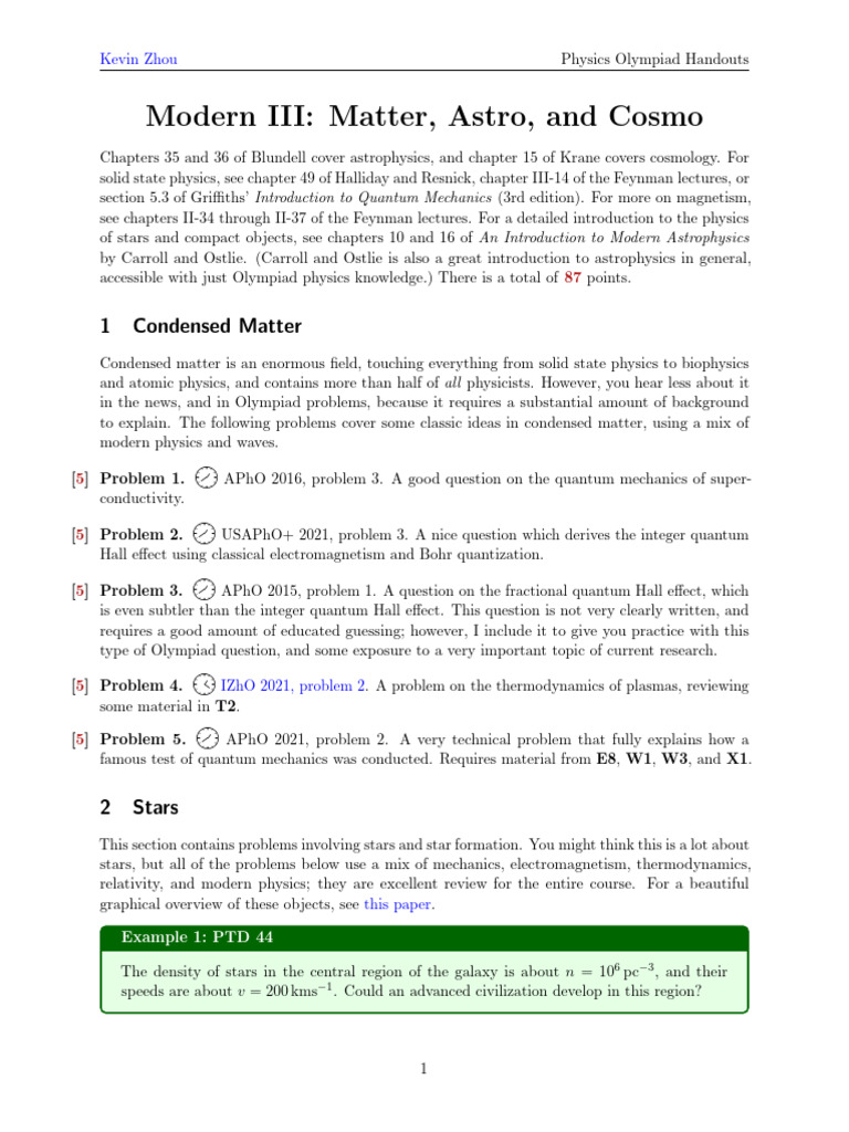 Modern III: Matter, Astro, and Cosmo | PDF | Black Hole | Stars