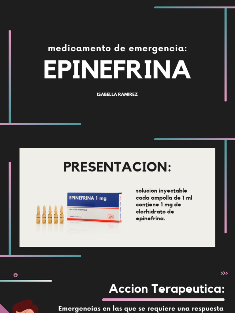 EPINEFRINA | PDF | Medicina CLINICA | Especialidades Medicas