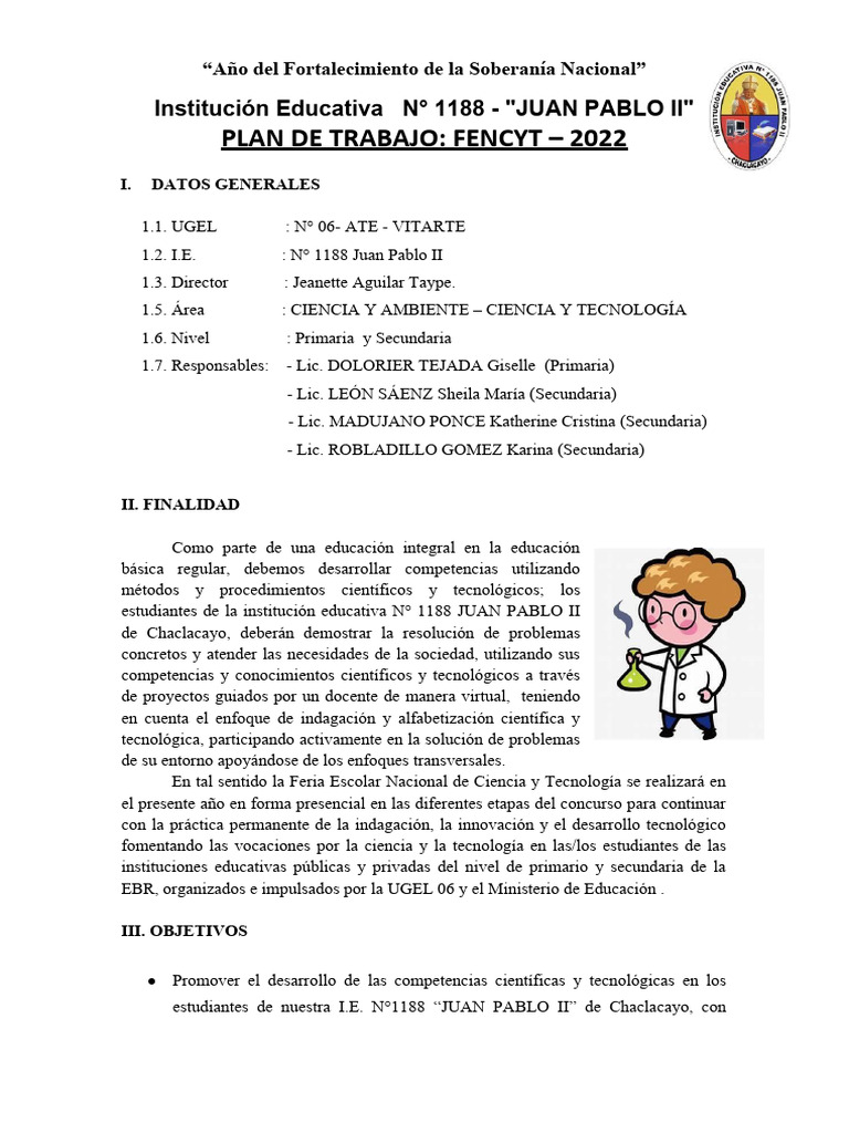plan feria de ciencias 2022 | PDF | Maestros | Ciencias Sociales plan feria de ciencias 2022 | PDF | Maestros | Ciencias Sociales