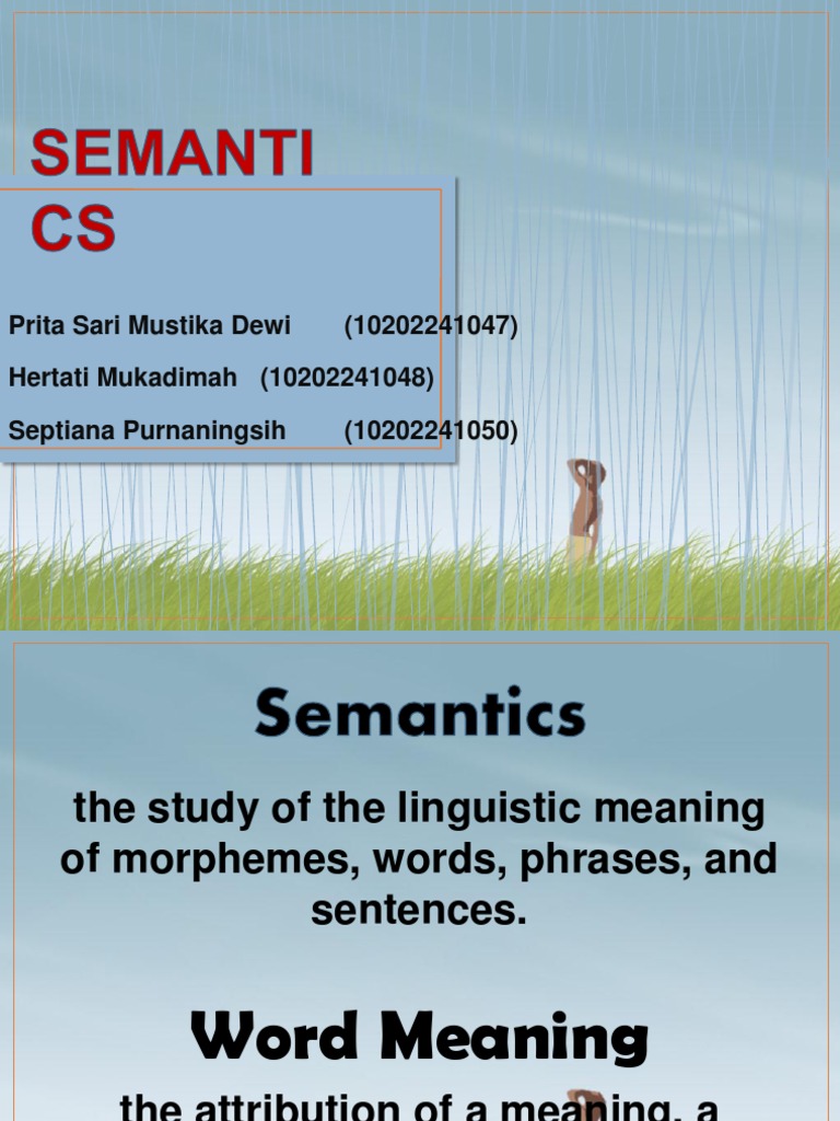 Semantics | PDF | Semantics | Word