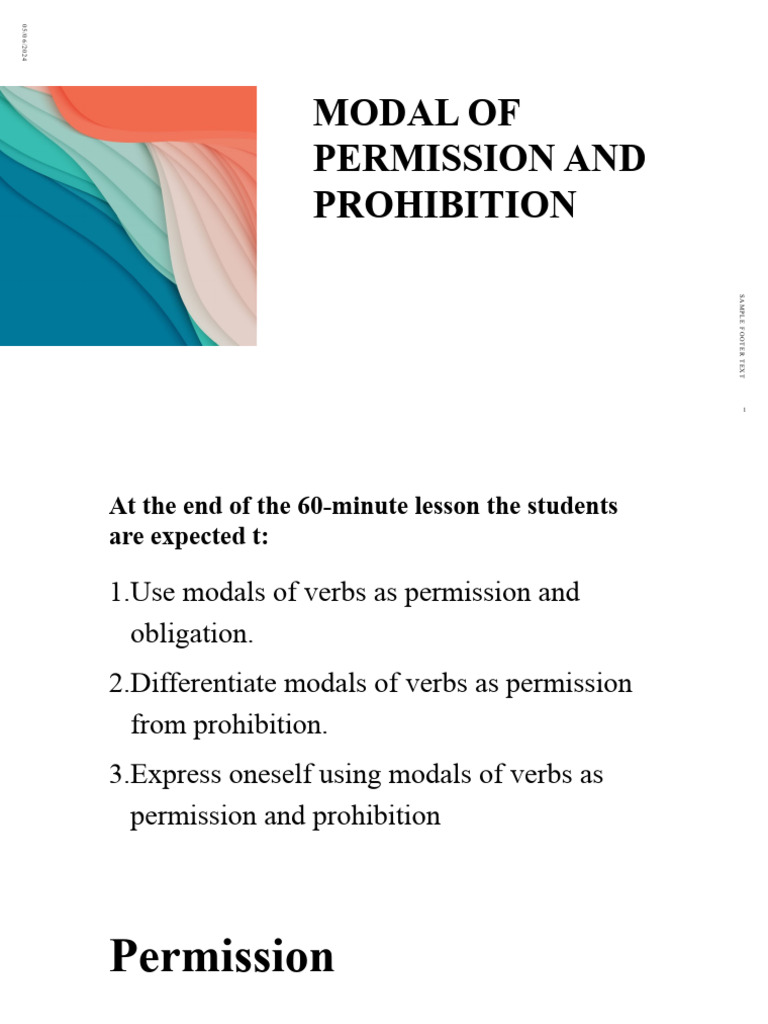 Modal of Permission and Prohibition | Download Free PDF | Verb | Syntax