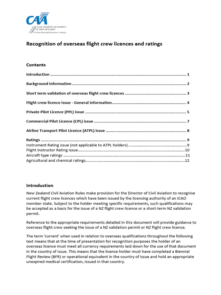 NZ Flight Crew Licence Guide | PDF | Flight Instructor | Professional ...