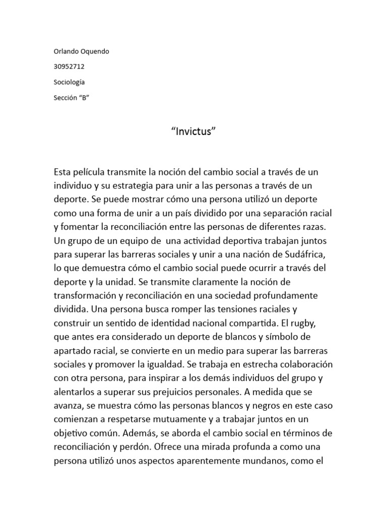 Invictus | PDF | Liderazgo | Sociedad