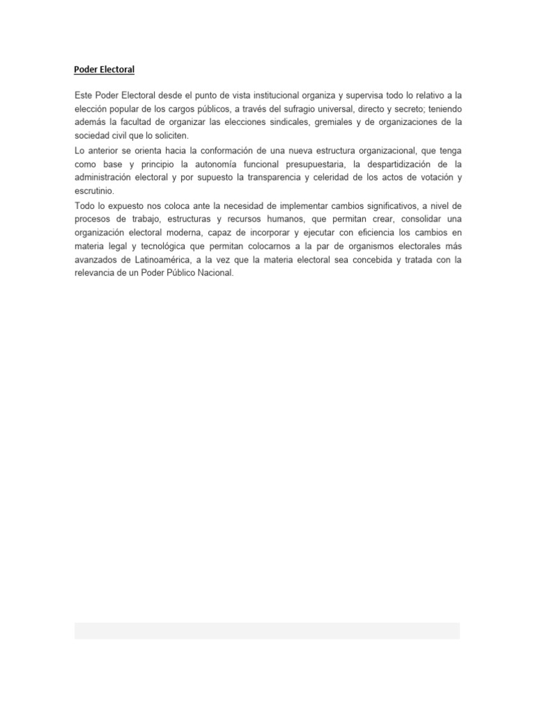 Poder Electoral Exposición | PDF | Elecciones | Constitución