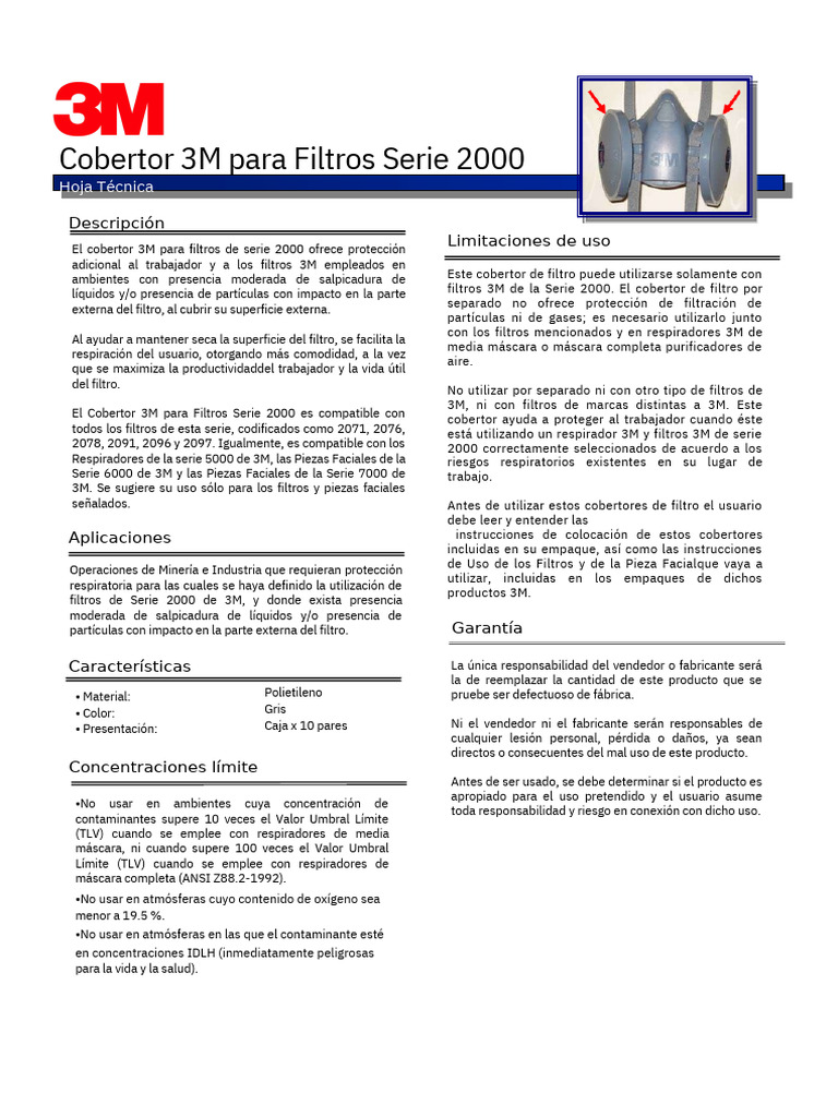 Cobertores Serie 2000 3M | PDF | Contaminación