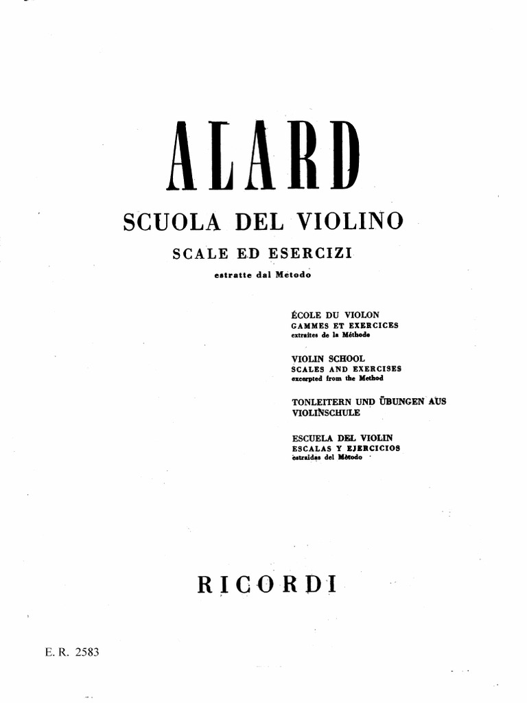 Alard School of Violin Scales and Exercises Violin Method Metodo de Violino - Compress | PDF