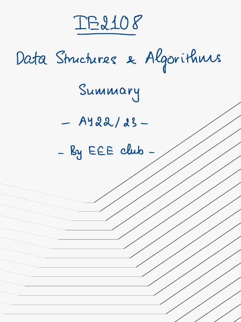 Ie2108 Data Structure And Algorithm Summary Pdf Computer Programming Theoretical Computer