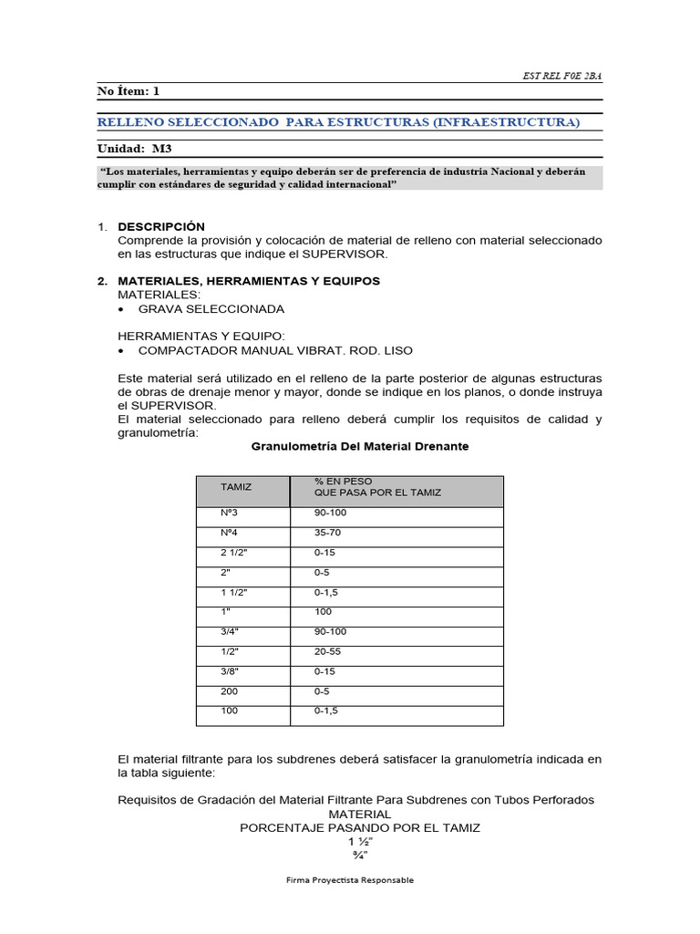 Relleno Estructural: Guía y Especificaciones | PDF | Hormigón