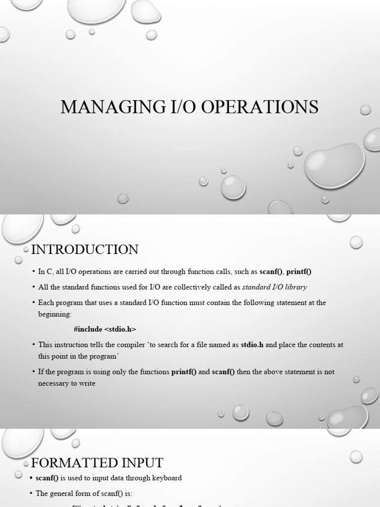 4.input Output Operations | PDF | Computer Programming | Mathematics