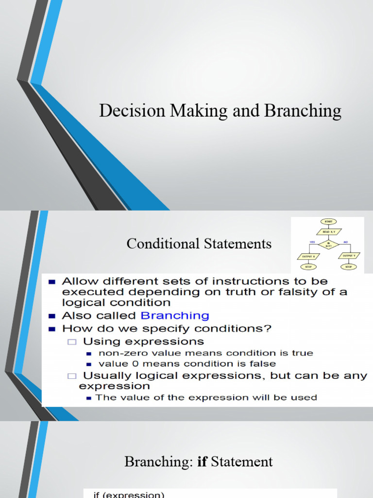 5.decision Making and Branching | PDF | Computing | Computer Engineering