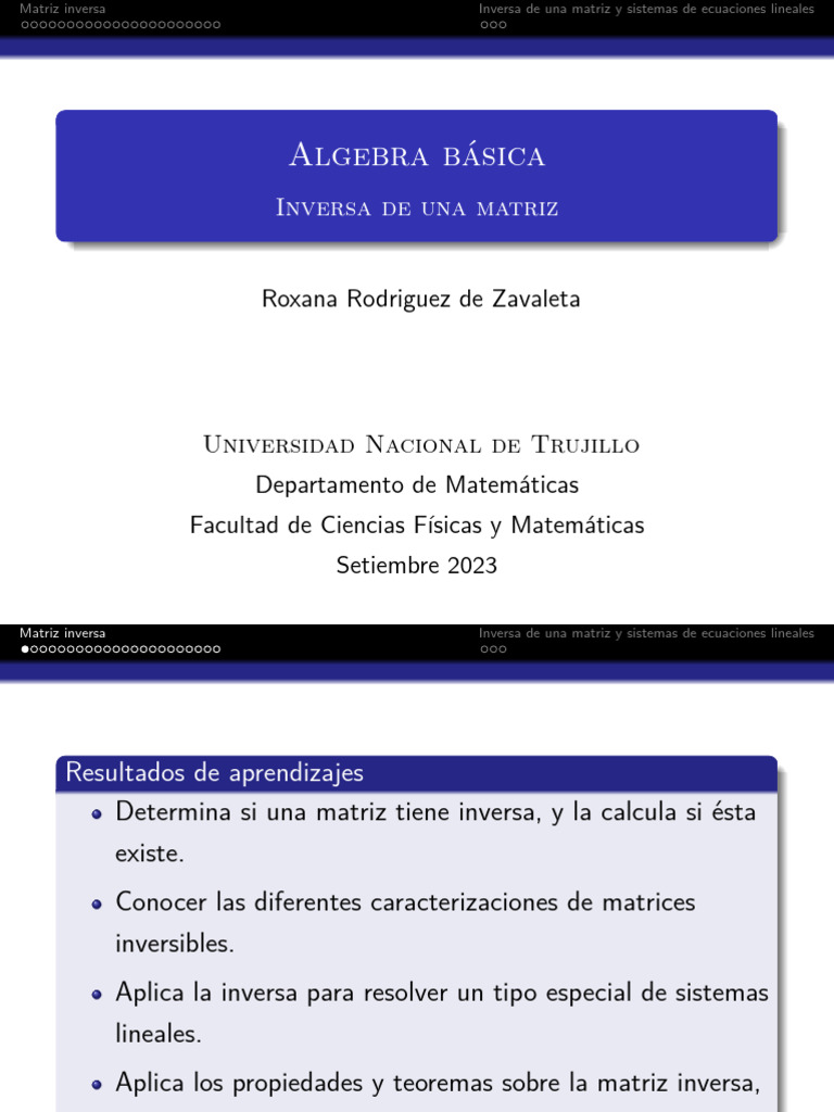 Clase 5-matriz-inversa | PDF | Matriz (Matemáticas) | Ecuaciones