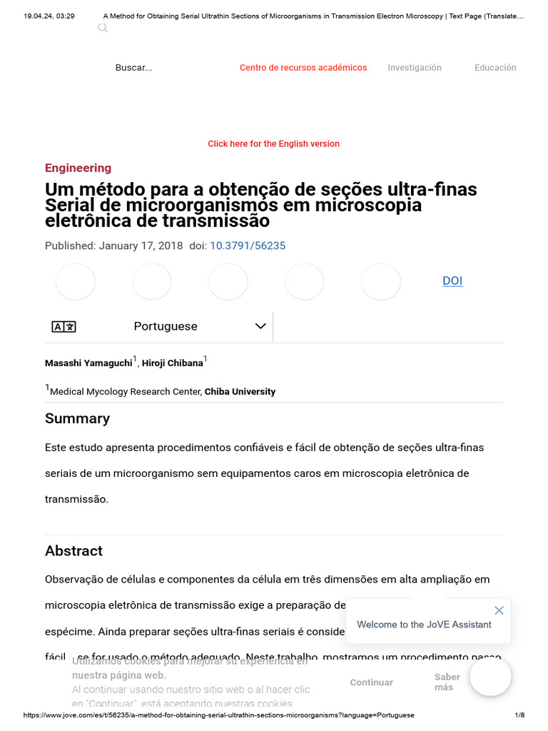 A Method For Obtaining Serial Ultrathin Sections Of Microorganisms In