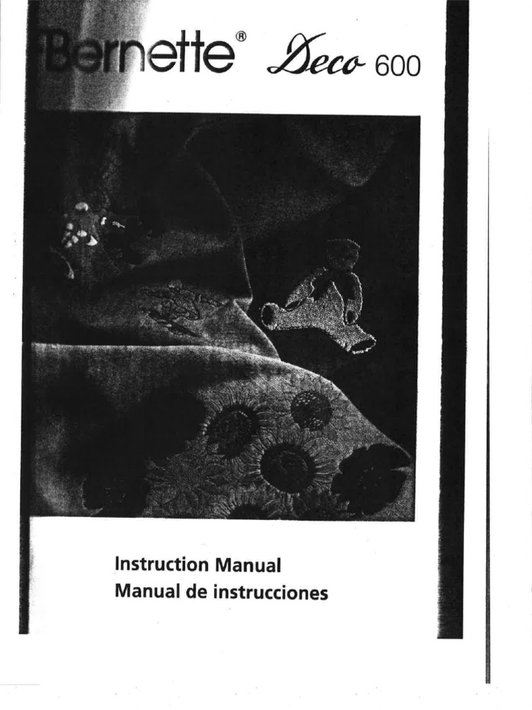Bernette Deco 600 Embroidery Manual | PDF