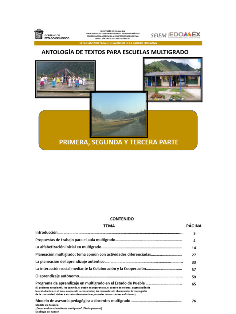 ANTOLOGIA MULTIGRADO 1a., 2a. y 3a. PARTE | PDF | Libros | Enseñando